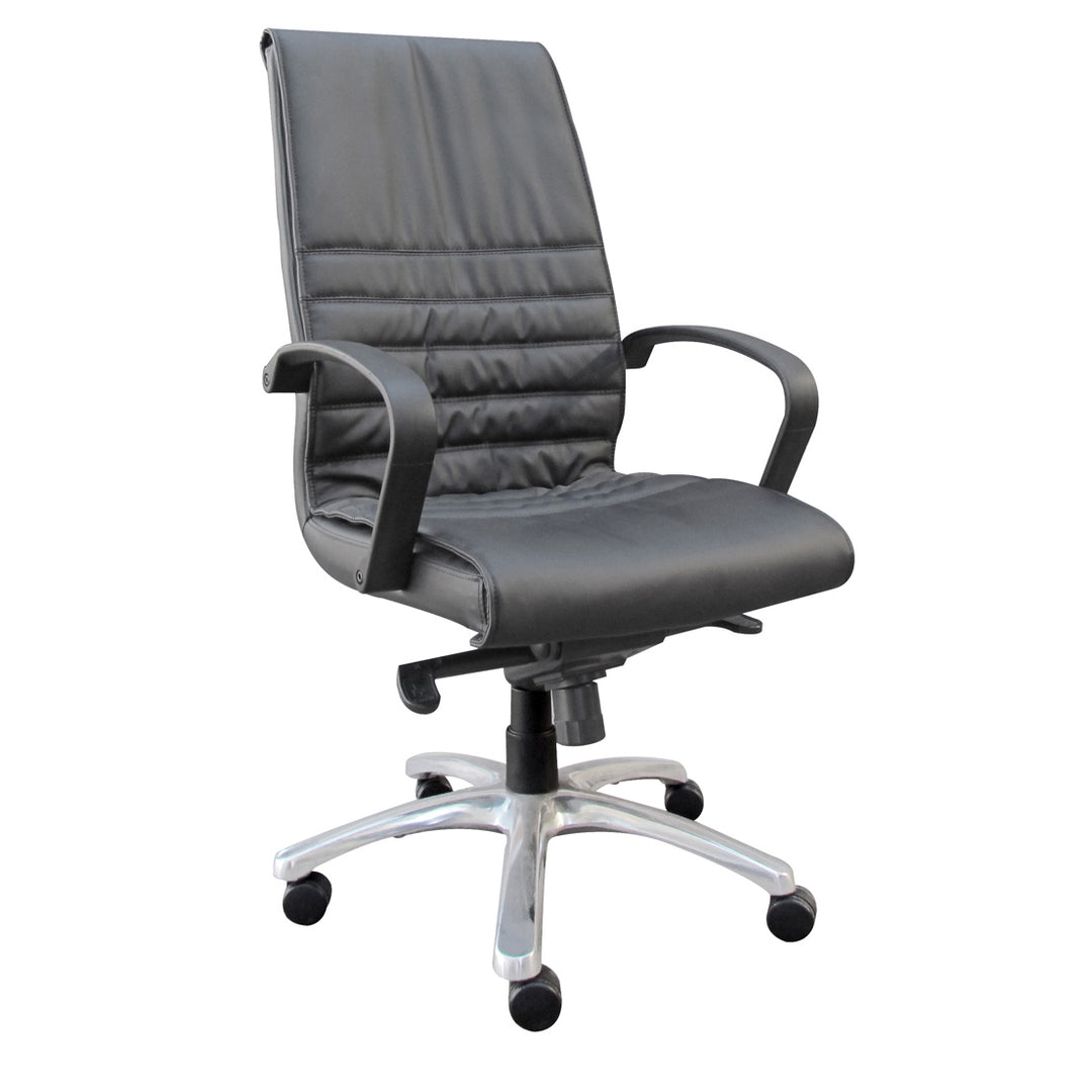 President - H/B, Knee Titlt Mech, Black PU – DAME Furniture